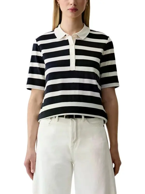 Gant Striped Short-sleeve Polo Shirt - Blue