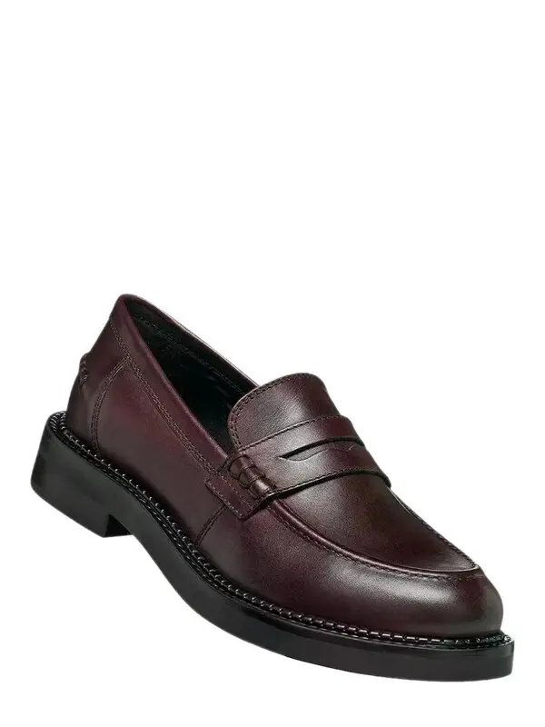 Geox Leather Penny Loafers - Red
