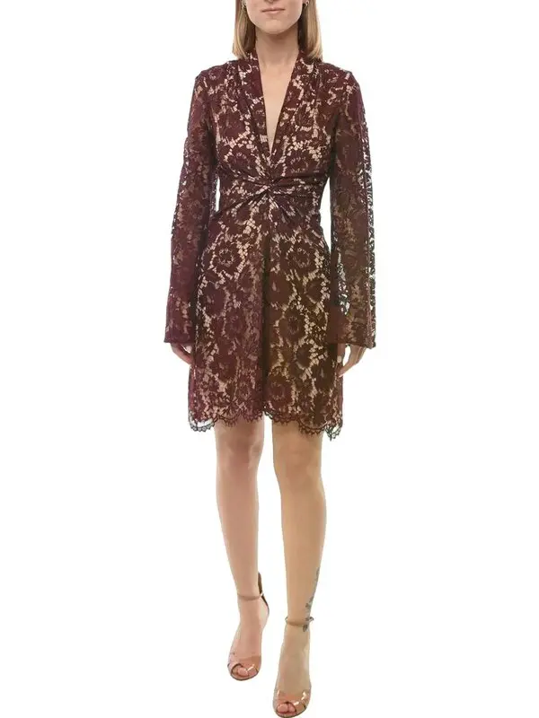 SUPER BLOND Lace Mini Dress - Red