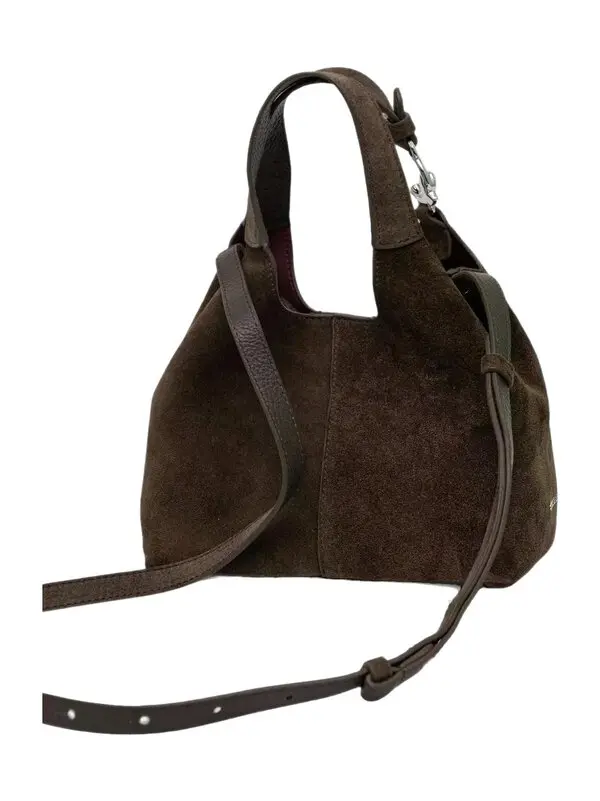 COCCINELLE Suede Logo Plaque Tote Bag - Brown