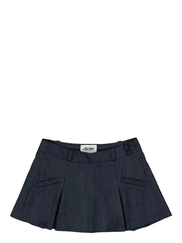 AWGE Pinstripe Pleated Mini Skirt - Grey