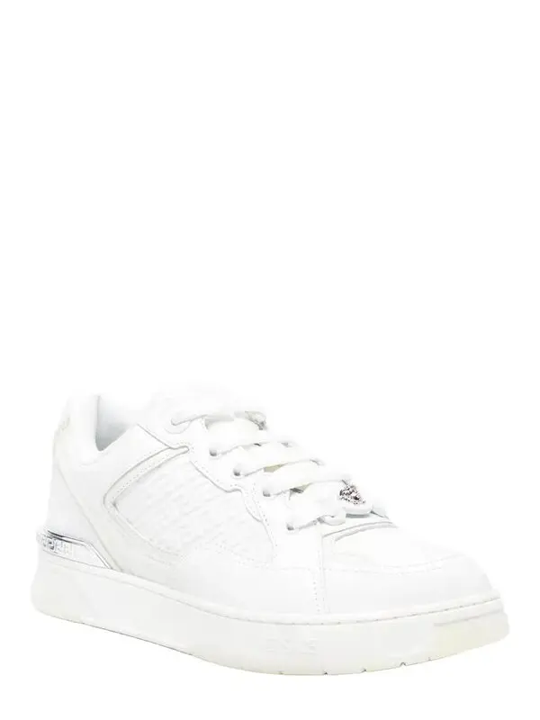Versace Greca Embossed Leather Sneakers - White