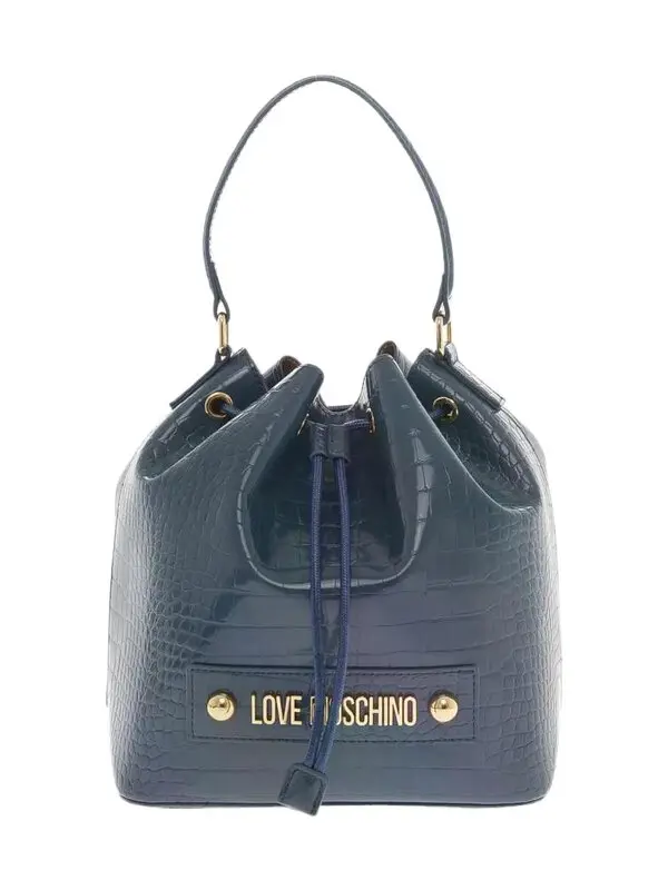 Moschino Plaque Bucket Bag - Blue