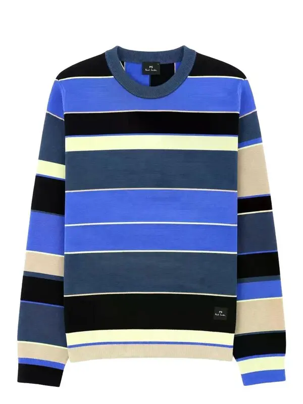 Paul Smith Striped Organic Cotton Sweater - Blue