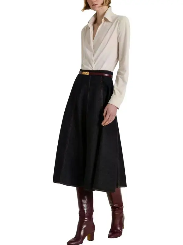 Alberta Ferretti Wrap-design Spread-collar Bodysuit - White