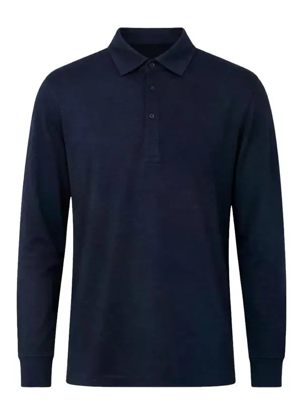 Brunello Cucinelli Long-sleeve Polo Shirt - Blue