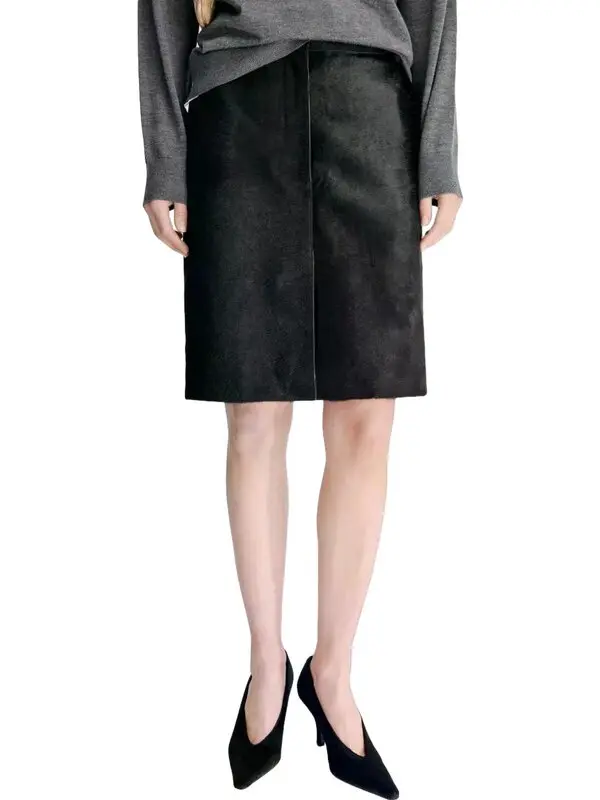 Loulou De Saison Debi Pony-effect Leather Skirt - Black