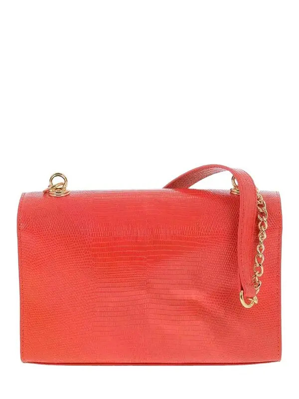 Moschino Lizard-effect Shoulder Bag - Red