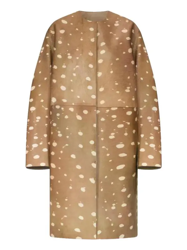 Loulou De Saison Liza Printed Leather Coat - Brown