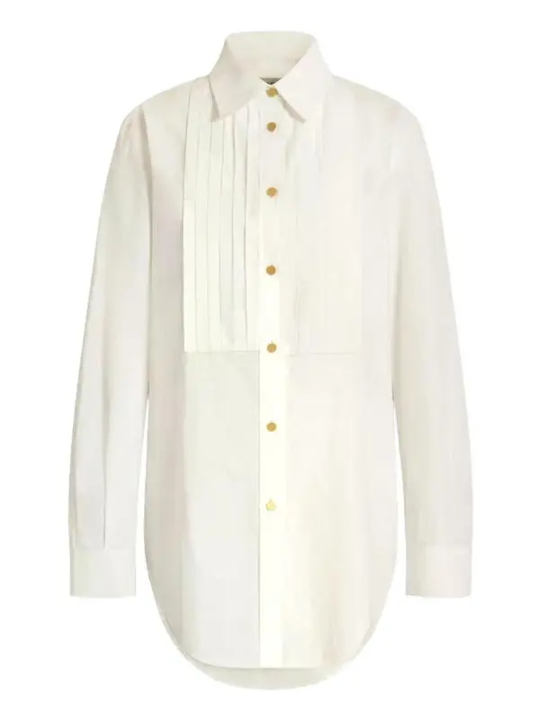 Alberta Ferretti Cotton Bib Shirt - White