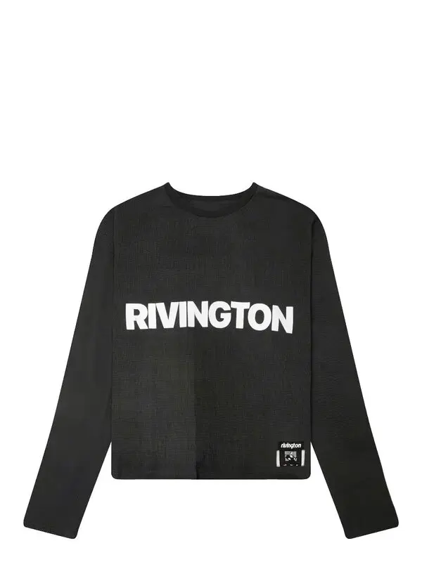 RIVINGTON ROI REBIS Graphic Print Long Sleeve Sweater - Black