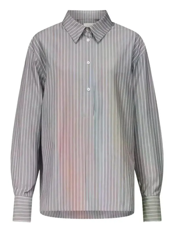Loulou De Saison Colton Striped Shirt - Grey