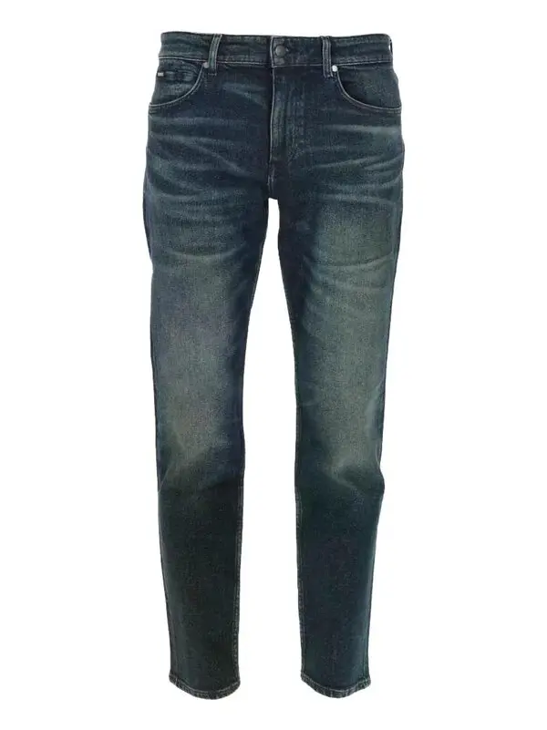 BOSS Faded Whiskered Jeans - Blue