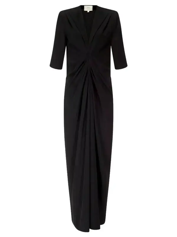 Loulou De Saison Willa Gathered Maxi Dress - Black