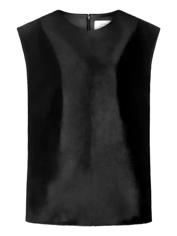 Loulou De Saison Sleeveless Leather Blouse - Black