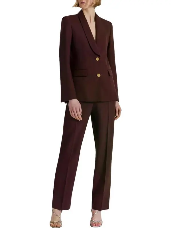Alberta Ferretti Shawl Lapel Button-up Blazer - Red