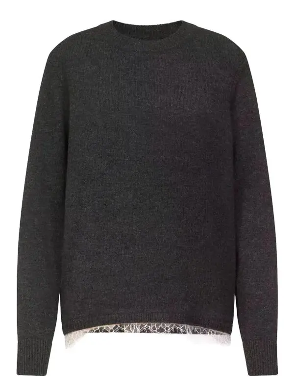 Loulou De Saison Lace-trimmed Cashmere Sweater - Grey