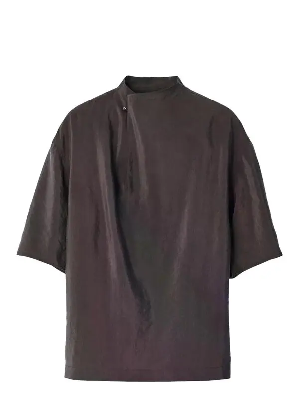 LEMAIRE Soft Collar Top In Dry Silk - Brown