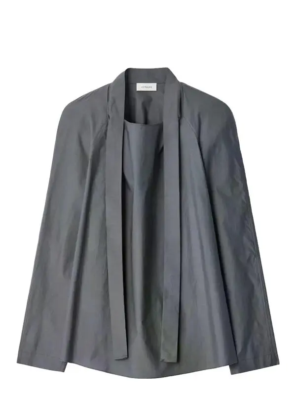 LEMAIRE Lemiare Ascot Blouse In Washed Cotton Silk - Grey