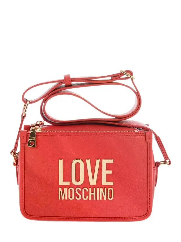 Moschino Logo Plaque Crossbody Bag - Red