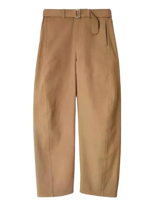 LEMAIRE Twisted Belted Pants In Dyed Heavy Broken Twill - Neutrals