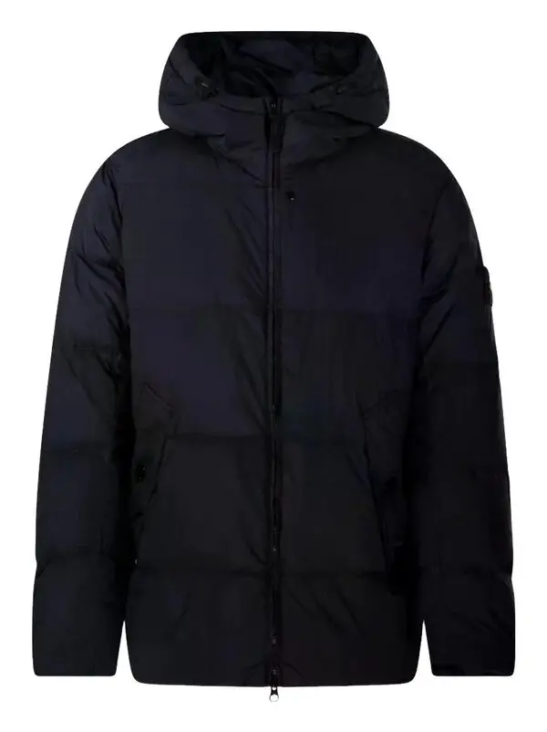 Stone Island Compass-badge Hooded Padded Coat - Black