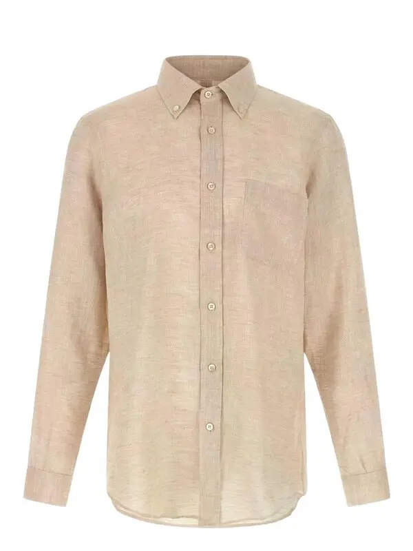 RIVIERA Button-down Linen Shirt - Neutrals