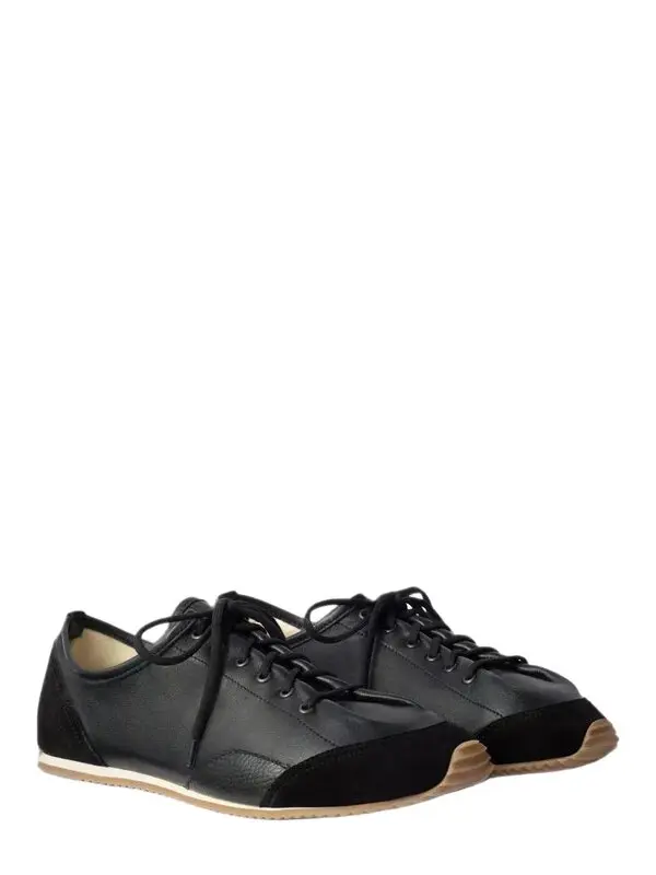LEMAIRE Gummy Grips Sneakers In Mixed Leathers - Black