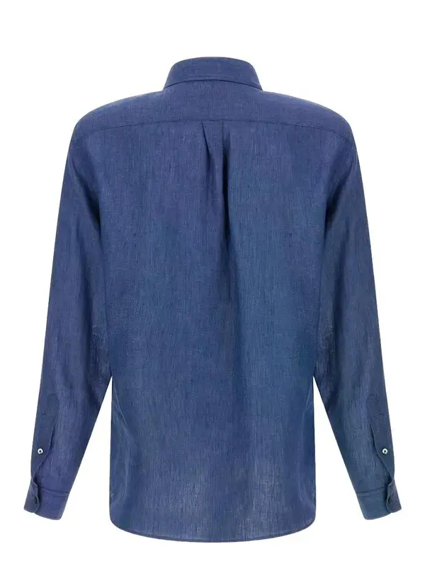 RIVIERA Button-down Linen Shirt - Blue