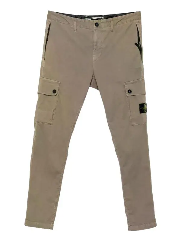 Stone Island Logo Patch Cargo Trousers - Green
