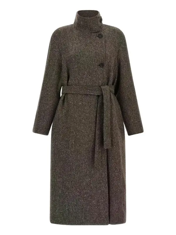 Brunello Cucinelli Sparkling Chevron-pattern Coat - Brown