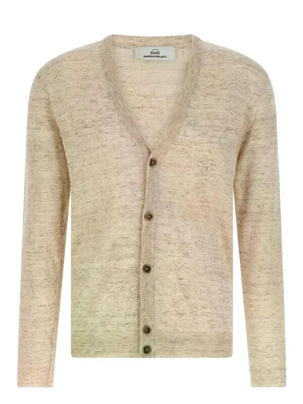 RIVIERA Mélange V-neck Cardigan - Neutrals