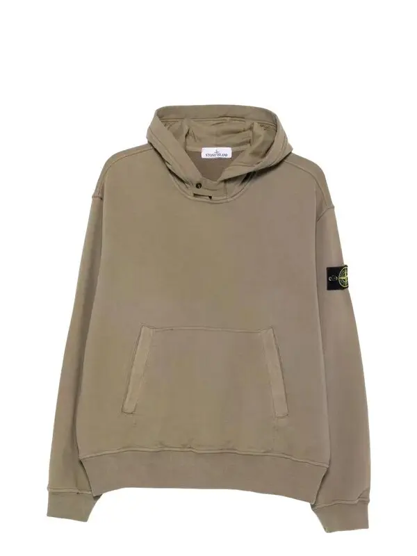 Stone Island Logo Patch Hoodie - Green