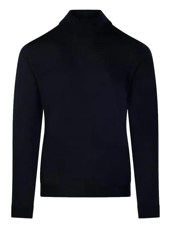 ROBERTO COLLINA Knitted Roll Neck Sweater - Blue