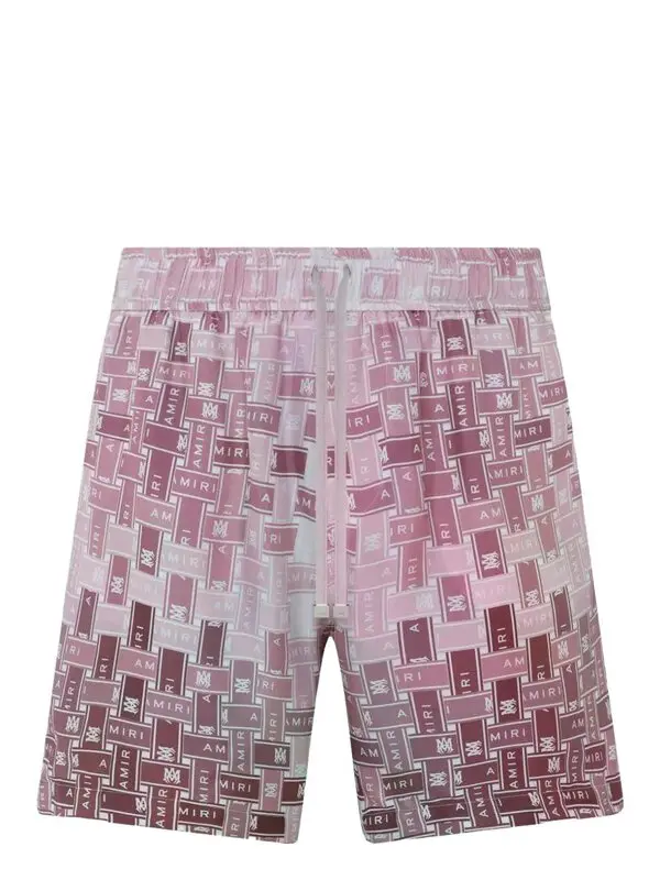 Amiri Gradient Tape Silk Pajama Shorts - Pink