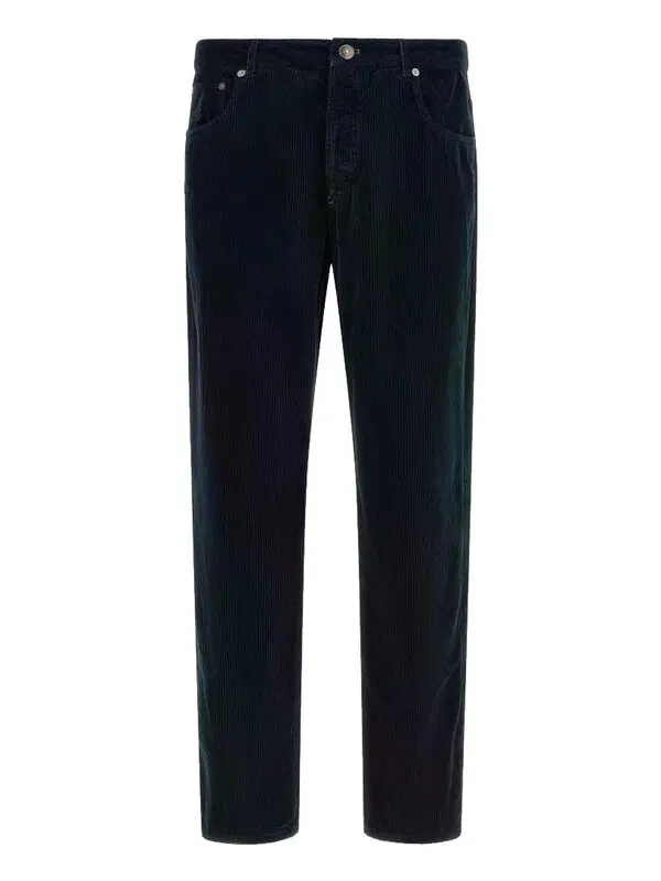 Brunello Cucinelli Corduroy Straight-leg Trousers - Blue