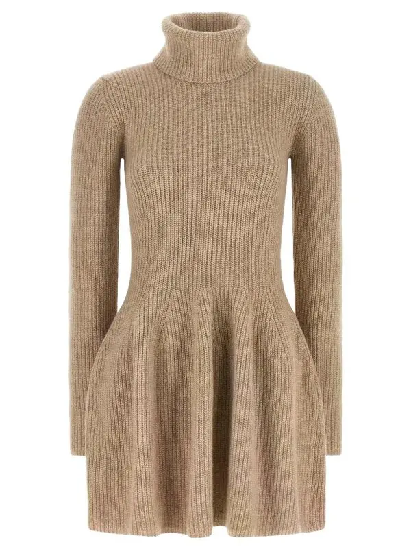 Magda Butrym Ribbed-knit Cashmere Mini Dress - Neutrals