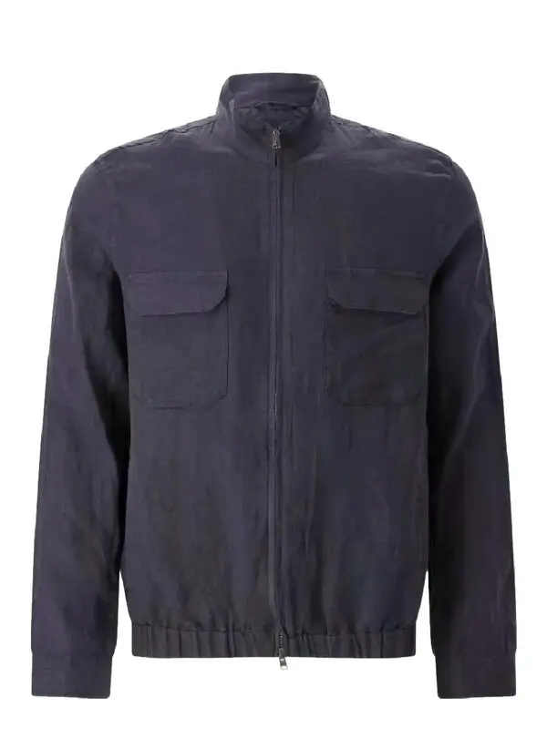 Herno Zip-up Linen Jacket - Blue