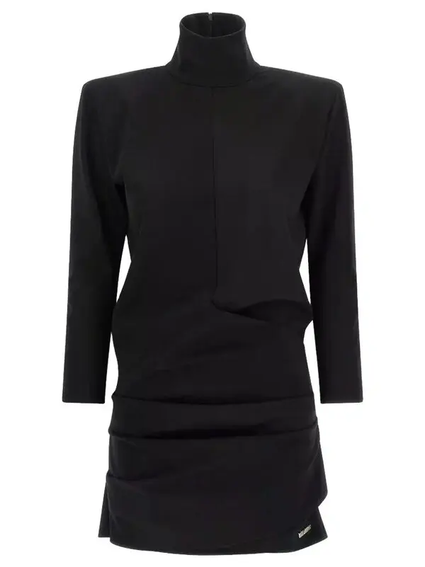 Attico Cut-out Draped Mini Dress - Black