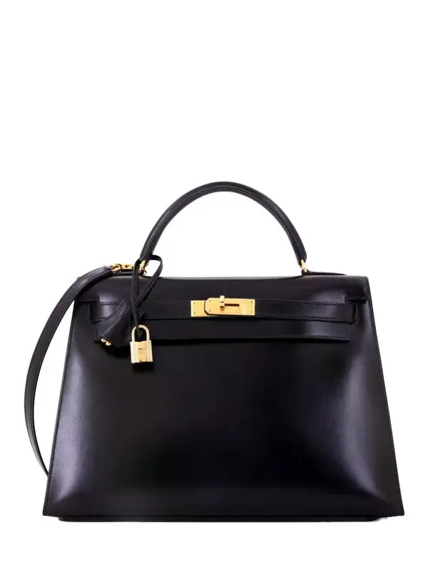 Hermès Kelly Handbag Box Calf With Gold Hardware 32 Satchel - Black