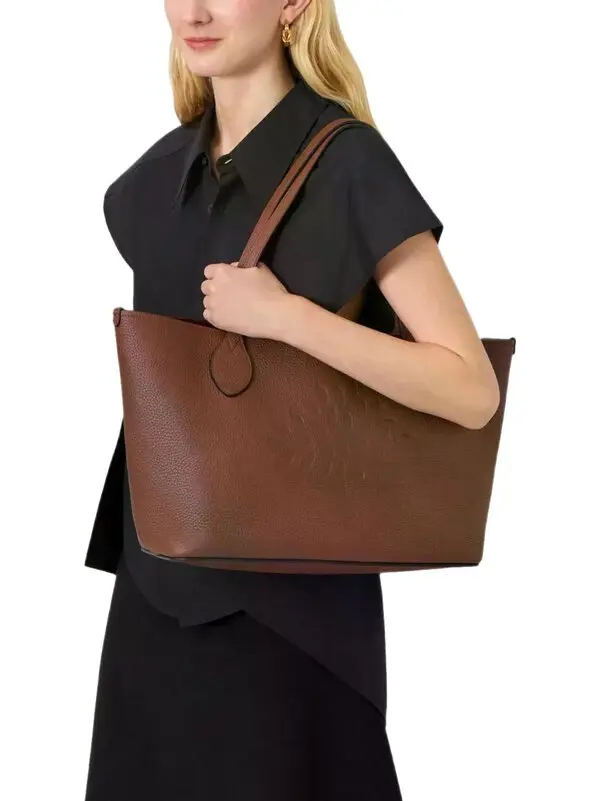 Mulberry Tree Pebbled Tote Bag - Brown