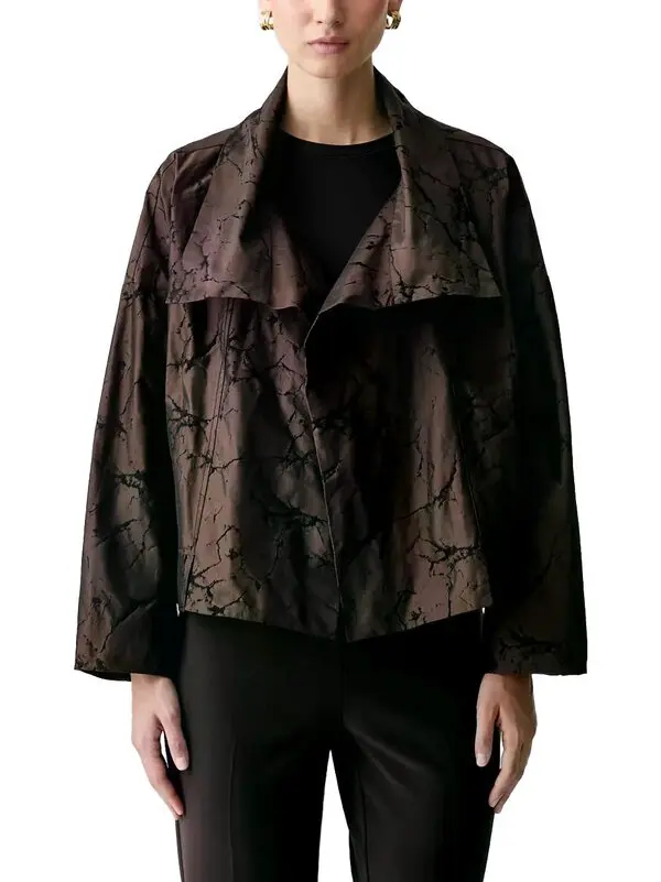 Joseph Ribkoff Marble-print Draped Jacket - Brown