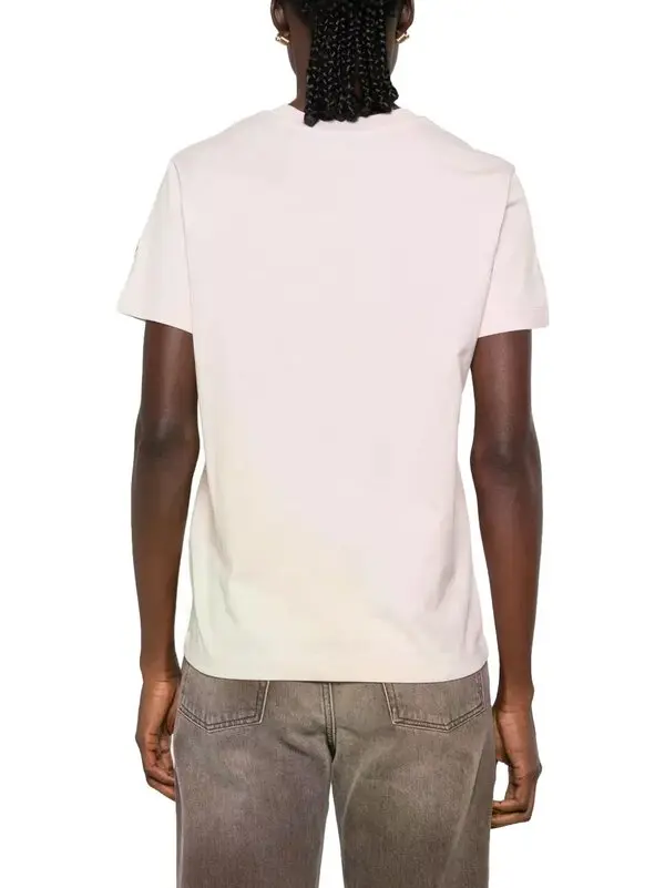 Moncler Embroidered Logo T-shirt - Neutrals