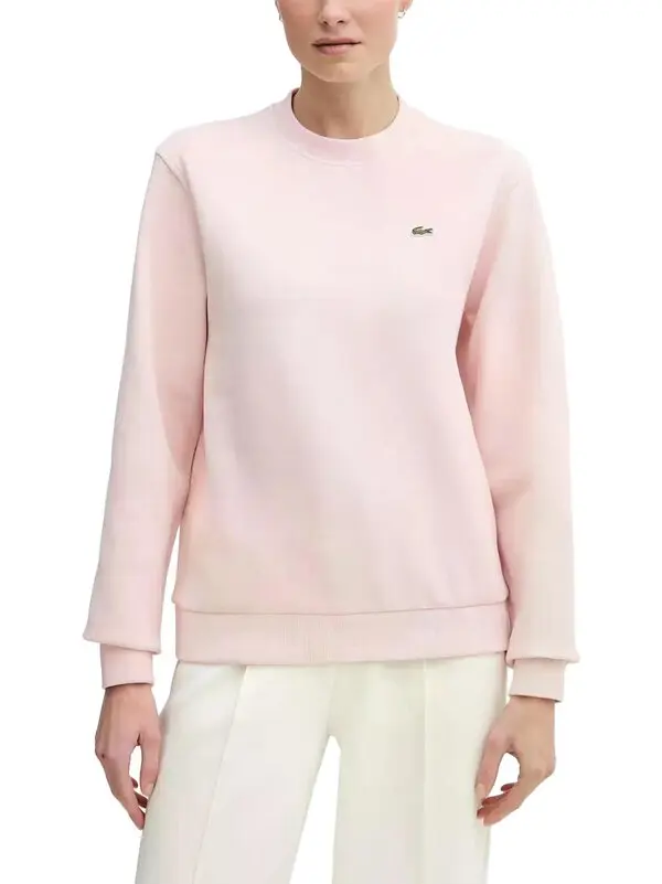 Lacoste Ribbed Trim Logo Patch Sweater - Pink