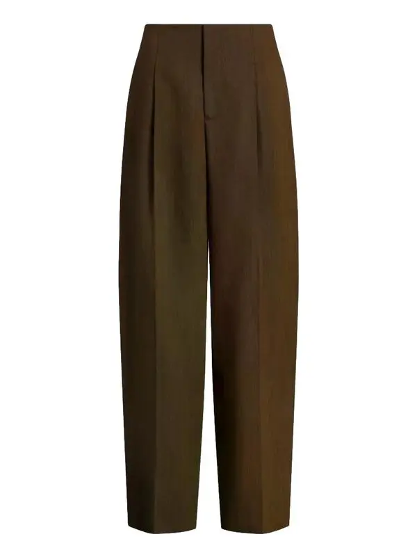 Alberta Ferretti Pleated Wide-leg Trousers - Brown