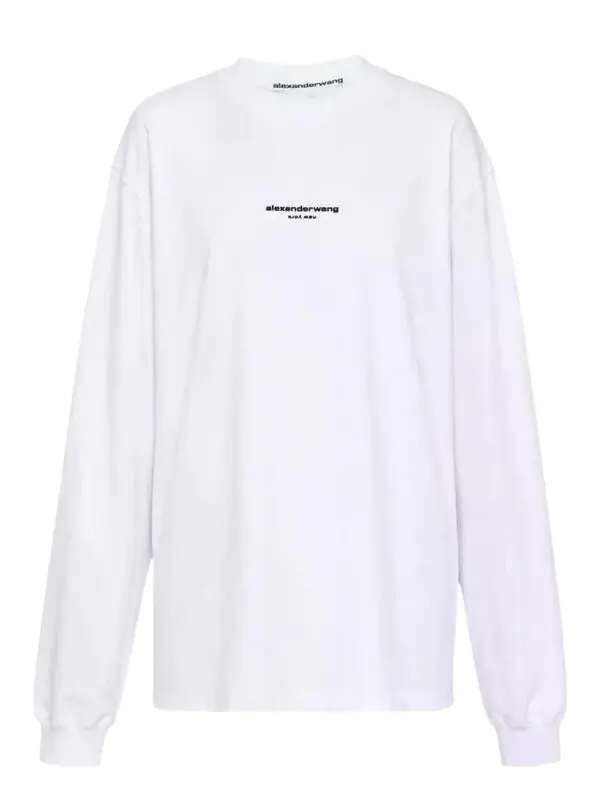 Alexander Wang Logo Print Long Sleeve T-shirt - White