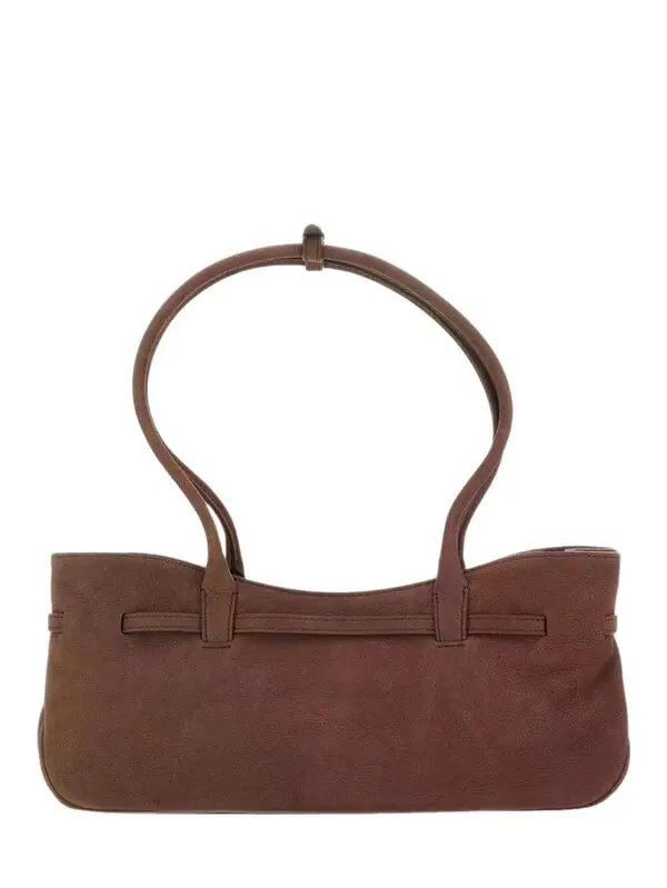 MARGESHERWOOD Nubuck Shoulder Bag With Buckle Detail - Brown