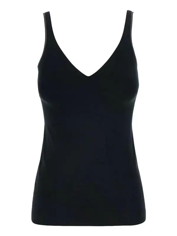Brunello Cucinelli Monili-trim V-neck Vest Top - Black