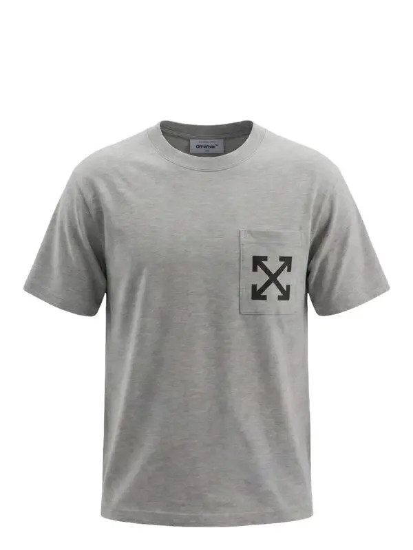 Off-White Arrows-print Patch Pocket T-shirt - Grey
