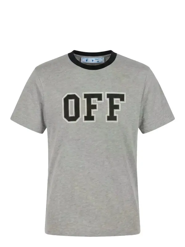 Off-White Logo-print Ringer T-shirt - Grey